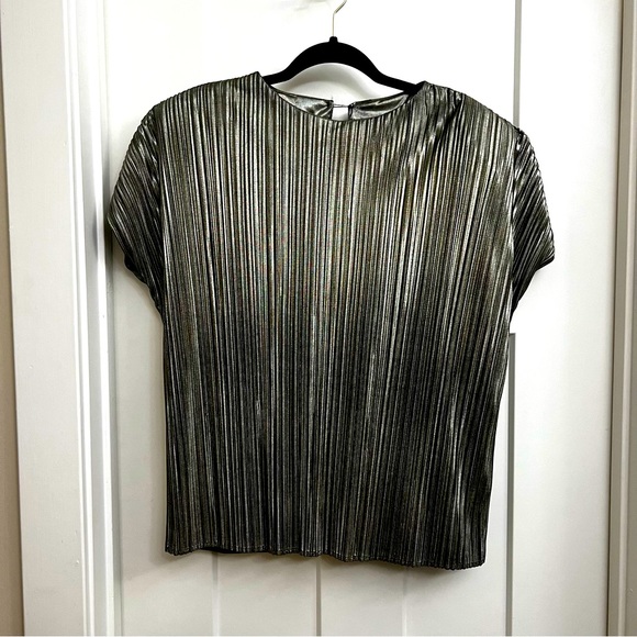 Jeri Marque | Tops | Vintage Jeri Marque Metallic Top Silver Black ...
